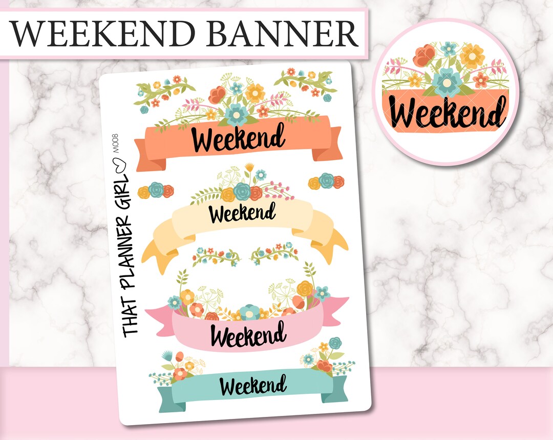 Beautiful Spring Floral Weekend Banner Stickers Perfect for the ...