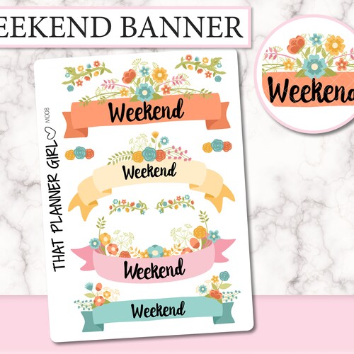 Beautiful Spring Floral Weekend Banner Stickers Perfect for - Etsy