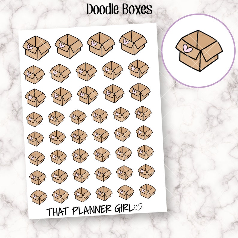 Packaging Box Doodle Sticker Perfect for packing | Etsy