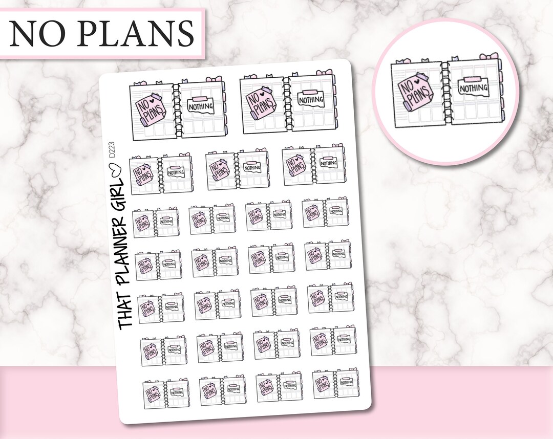 No Plans Planner Spread Stickers Cute Stickers to Mark No Plans ...