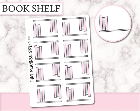 Book Shelf Doodle Sticker Mark Reading Currently Reading | Etsy