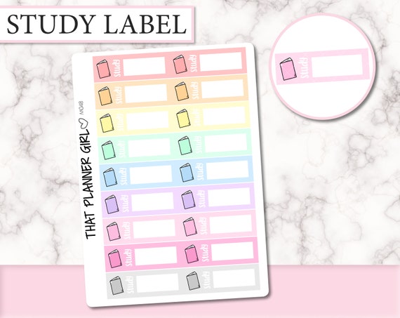 Study Doodle Strip / Label Sticker Cute Stickers to Mark | Etsy