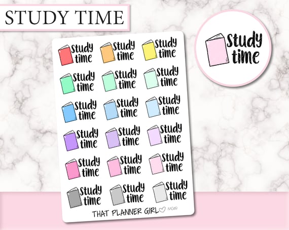 Study Time Book Doodle Cute Stickers to Mark Study Time / | Etsy