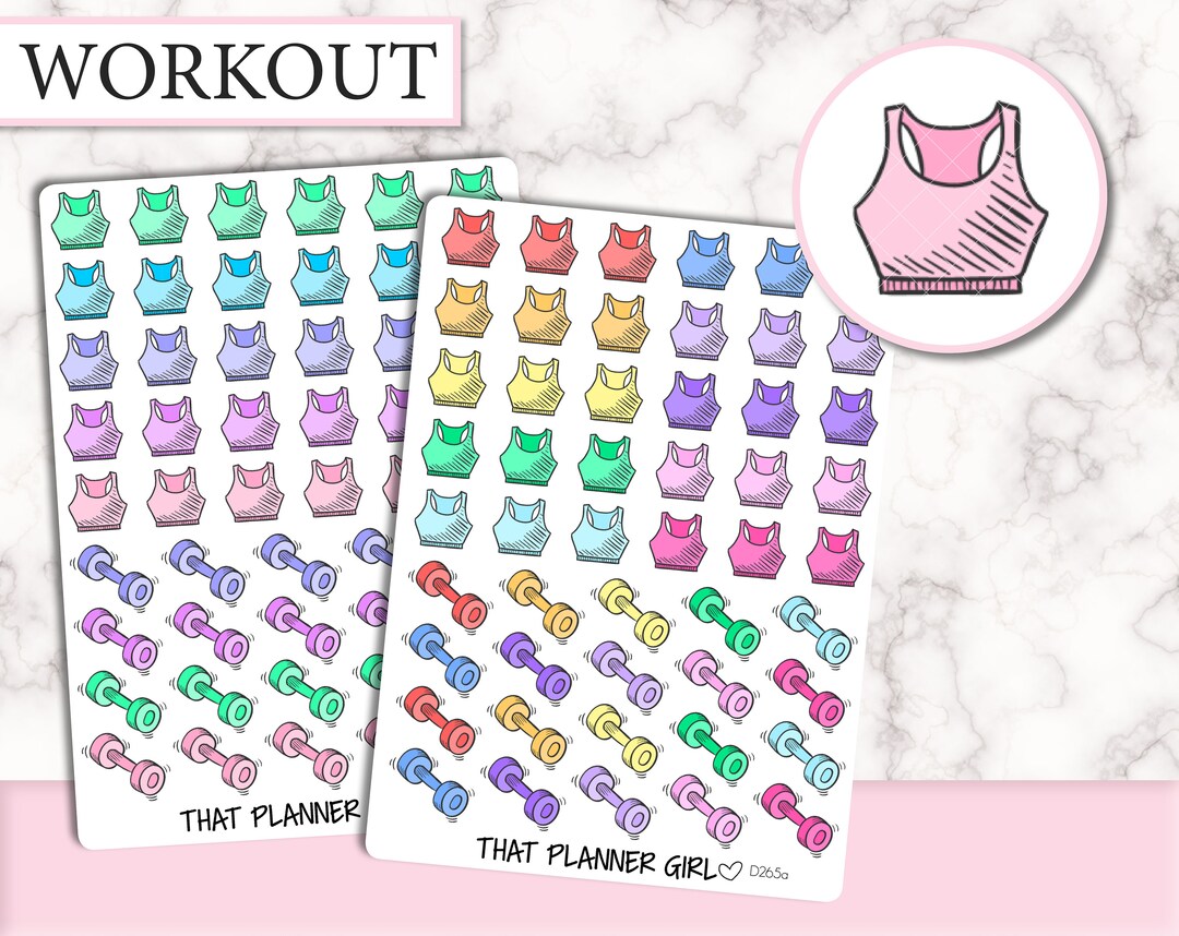 Work Out Crop Top Weights Stickers Perfect for the Standard EC or Any ...