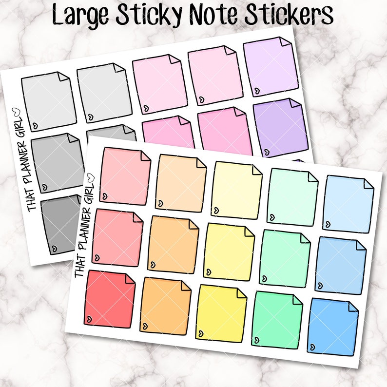 Sticky Note Doodle Sticker LARGE Perfect for marking | Etsy