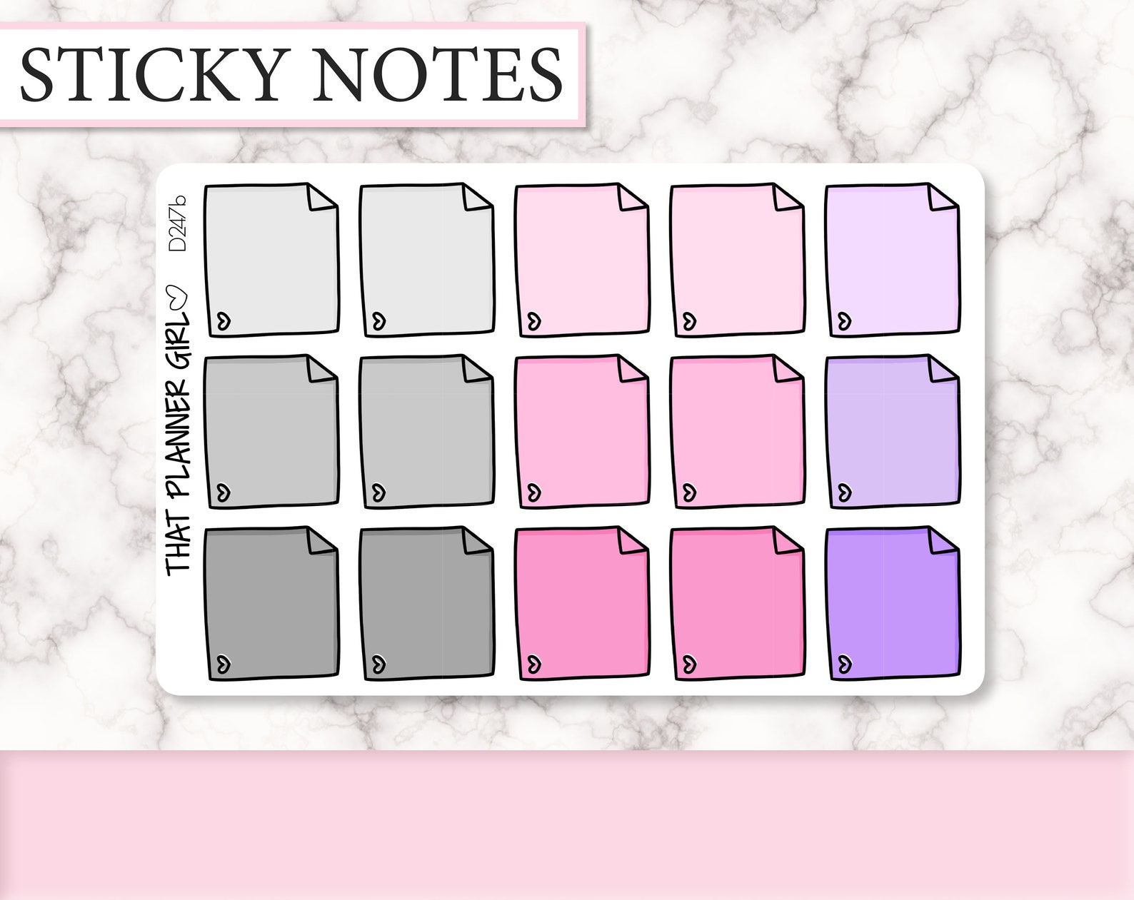 Sticky Note Doodle Sticker LARGE Perfect for Marking - Etsy