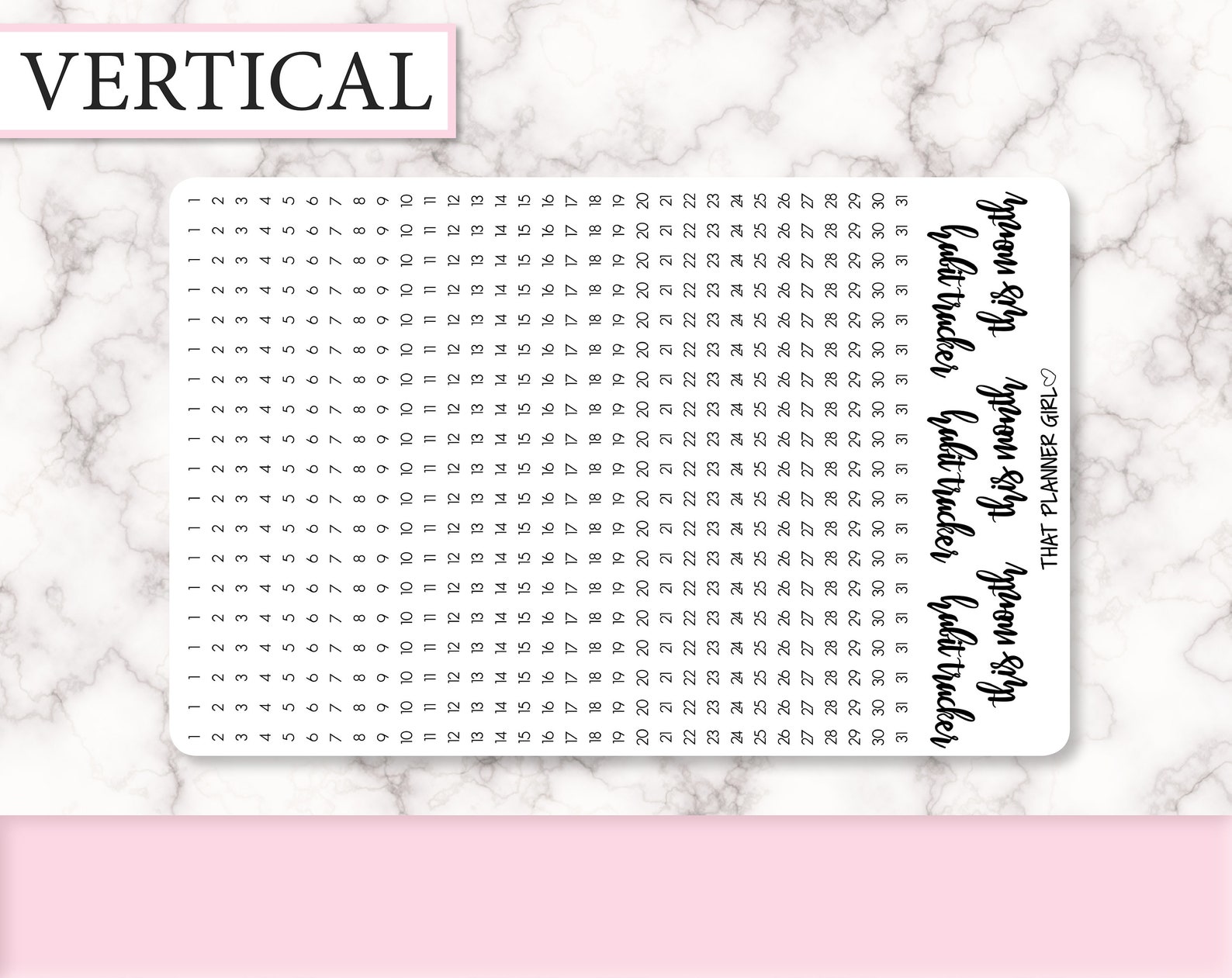 Bullet Journal Number 1-31 Strips Simple Black & Perfect - Etsy