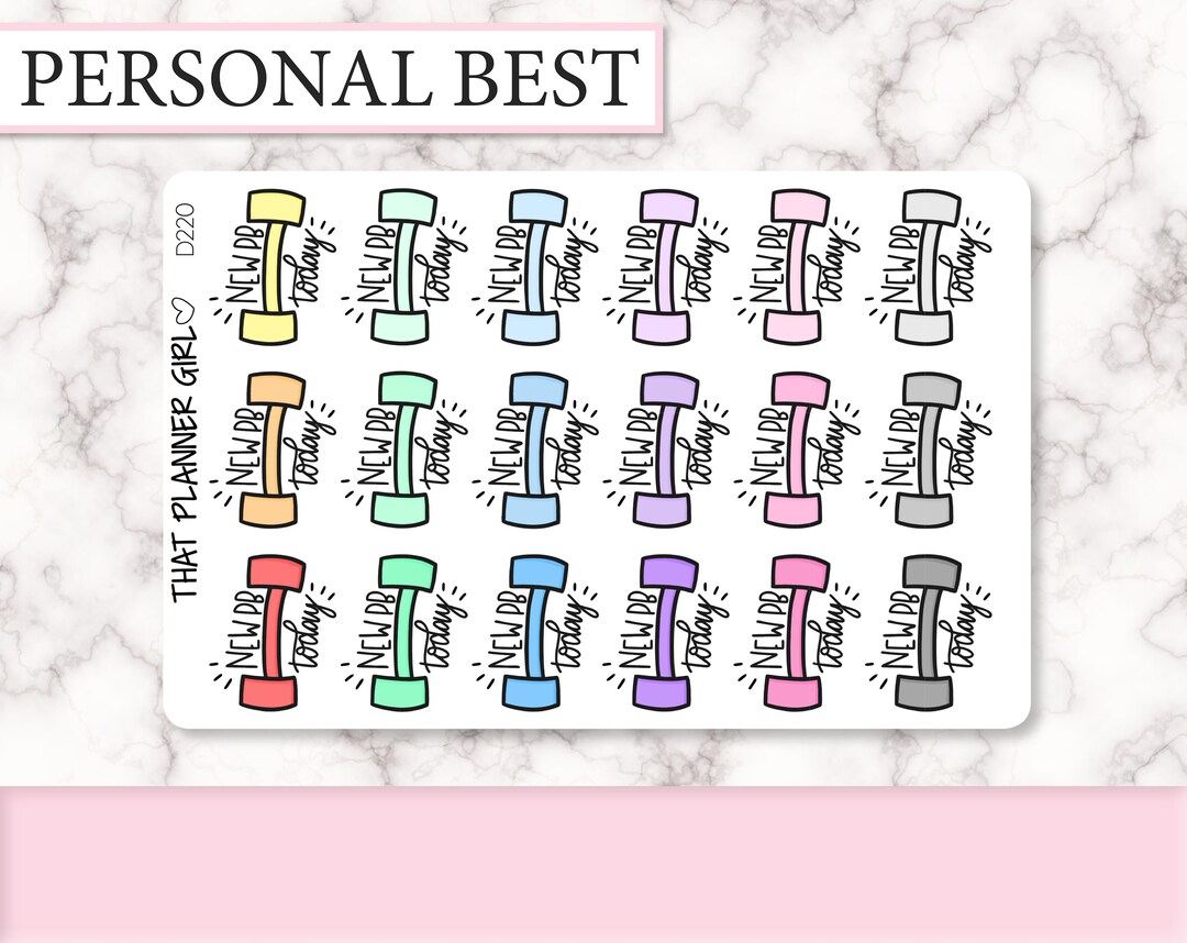 New Personal Best Stickers LARGE Perfect for Marking Gym, Exercise, PB ...