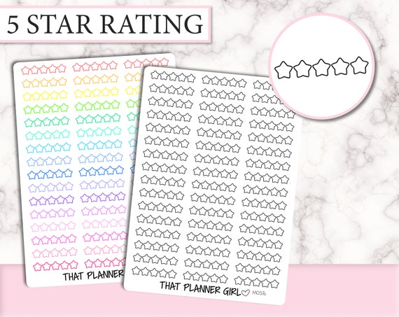 Out of 5 Star Rating Stickers Perfect for Decorating Your | Etsy