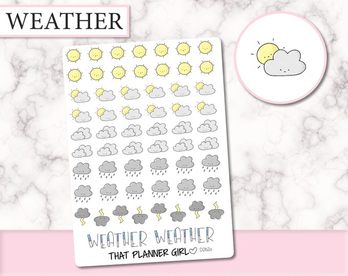 Weather Doodle Planner Stickers Mark Down the Weather With These Super ...