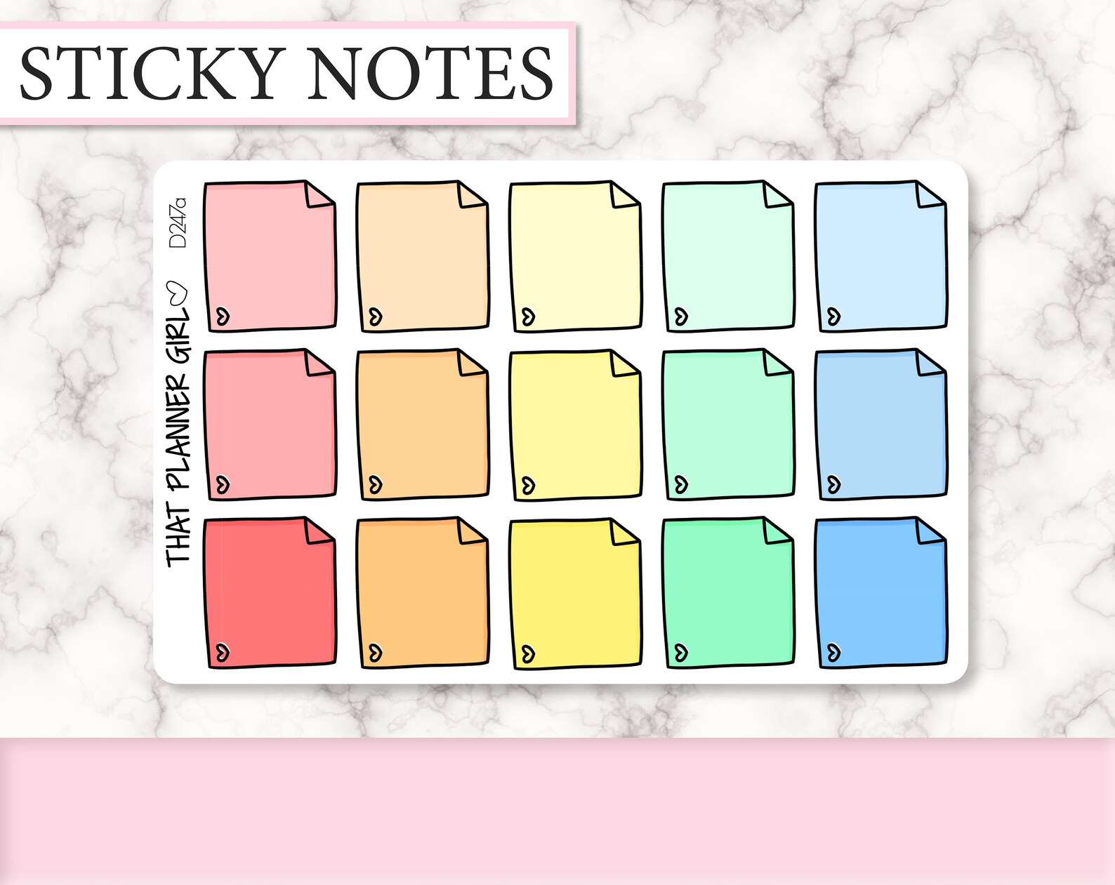 Sticky Note Doodle Sticker LARGE Perfect for Marking - Etsy
