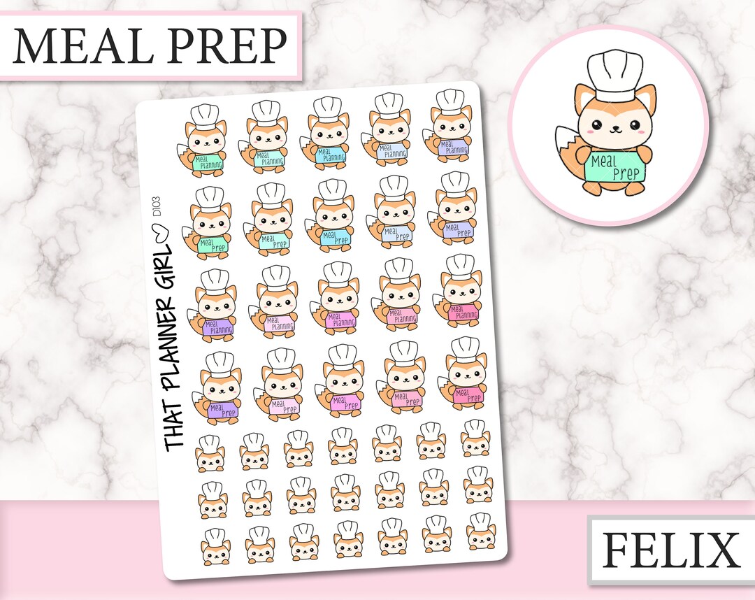 Felix Meal Prep / Meal Planning Stickers Perfect for Marking Cooking ...