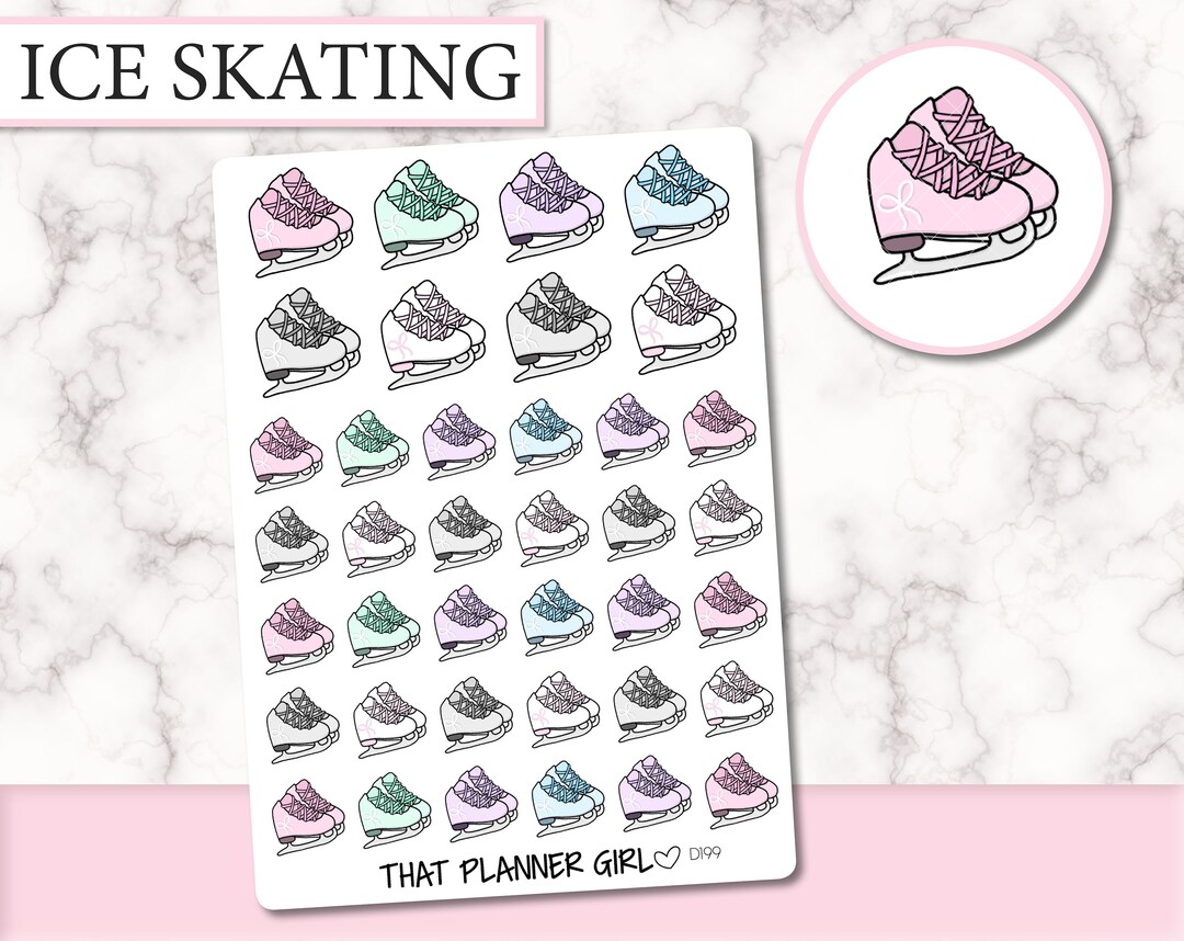 Ice Skate Icon Doodles Perfect for Marking Ice Skating Lessons or ...