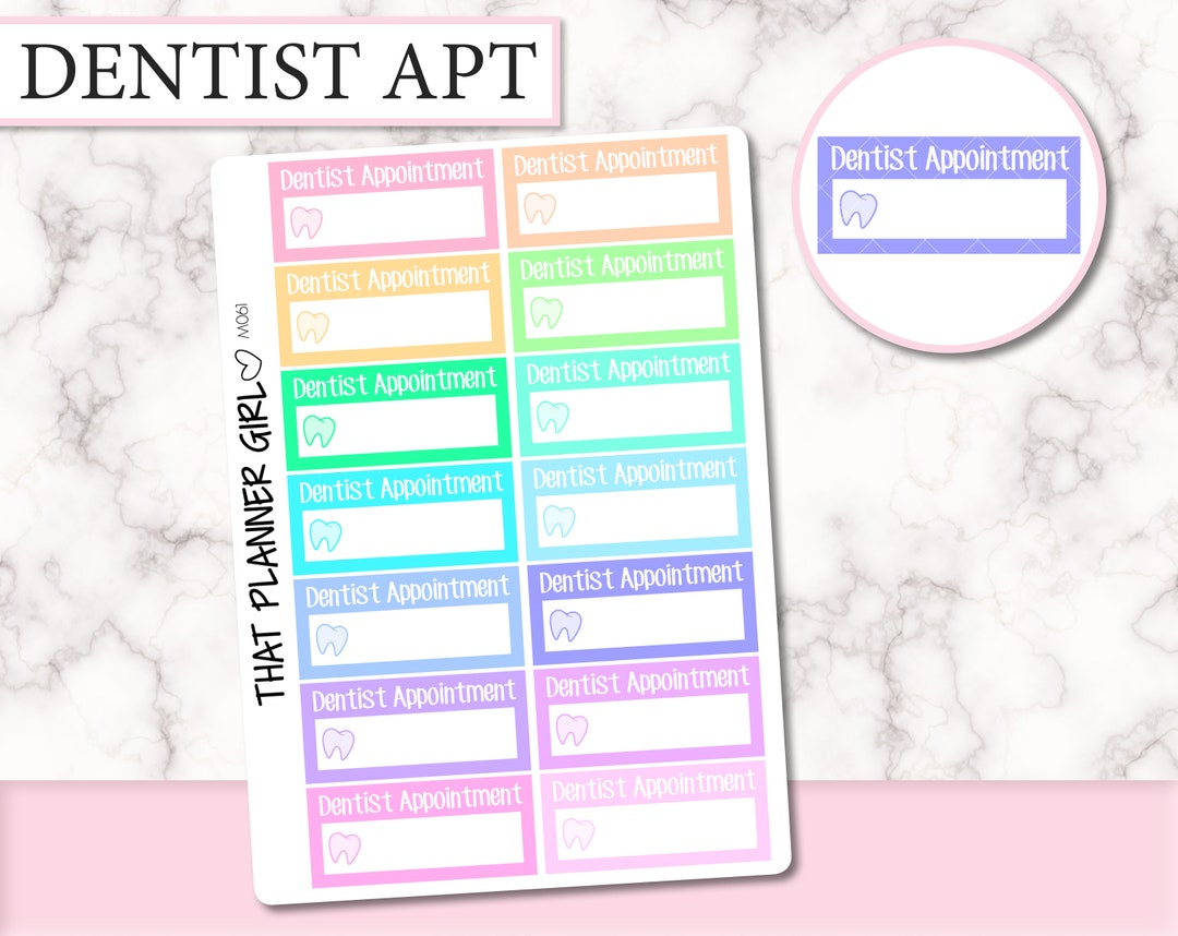 Dentist Appointment Labels Perfect for the Standard Life - Etsy
