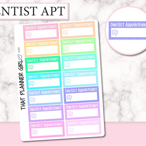 Dentist Appointment Labels Perfect for the Standard Life | Etsy