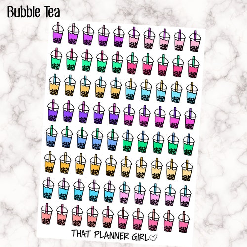 Boba Milk Tea Sticker Cute Vinyl Sticker Cute Food Sticker | Etsy