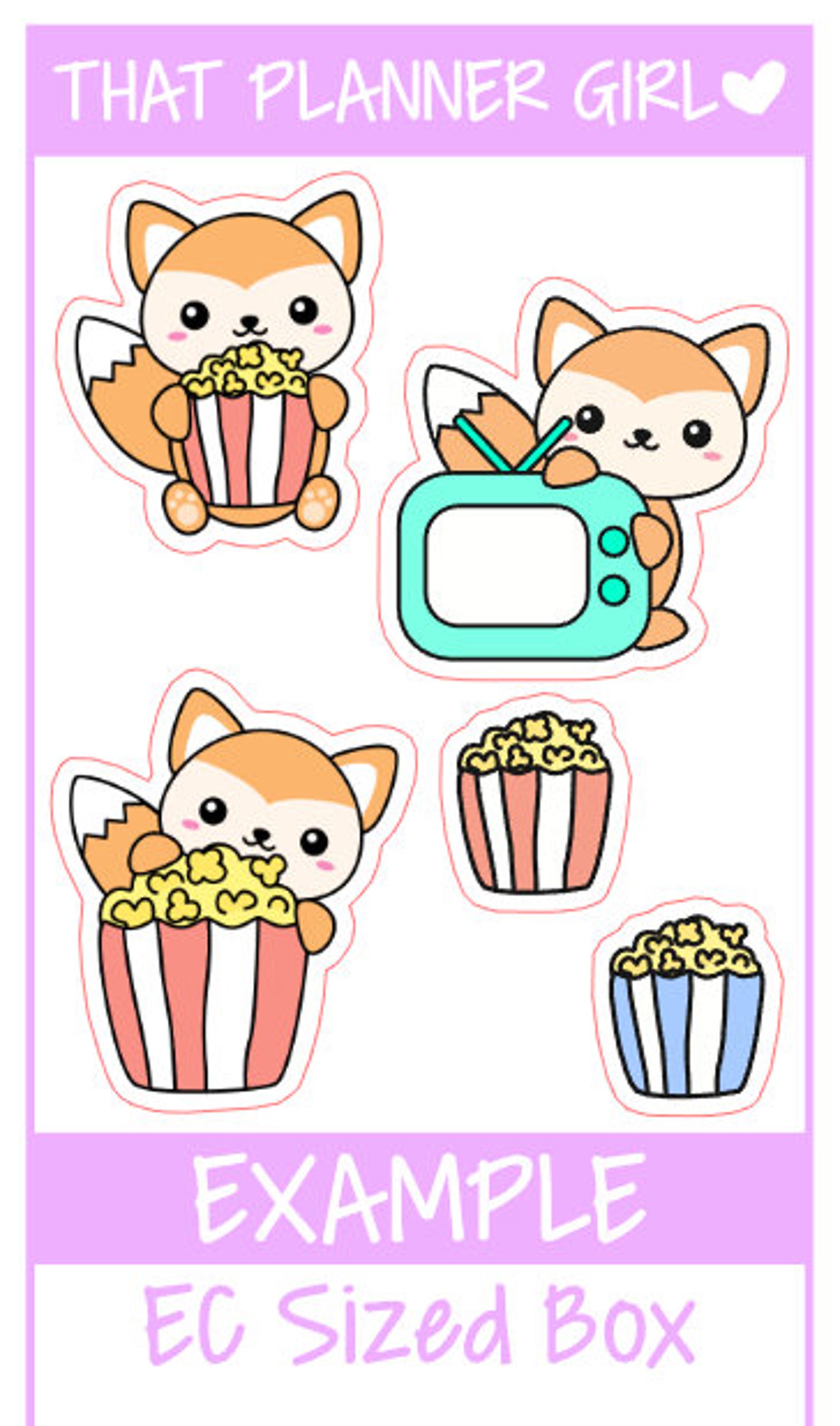 Felix Movie Time / Tv / Popcorn Stickers Perfect for marking | Etsy