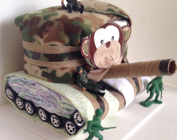 Military Tank Diaper Cake Tank Diaper Cake Military Diaper - Etsy