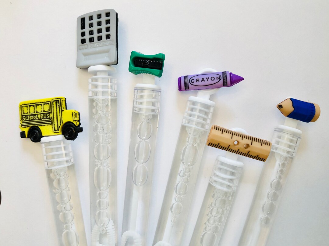 School Bubbles Party Favors: School Bus, Crayon, Ruler - Etsy
