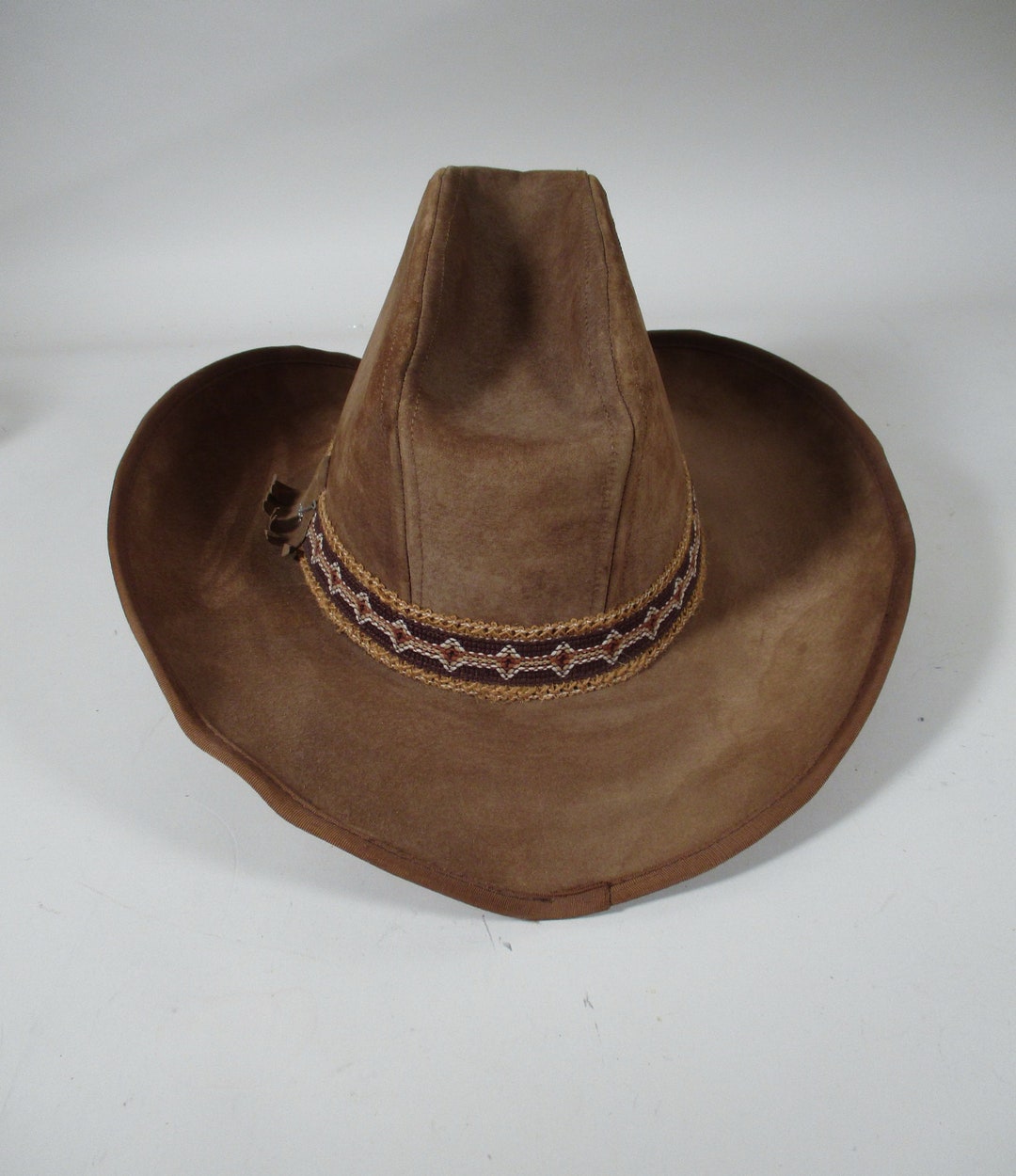 Vintage Mens Womens Stetson JBS Tan Leather Suede Wide Brim Cowboy ...