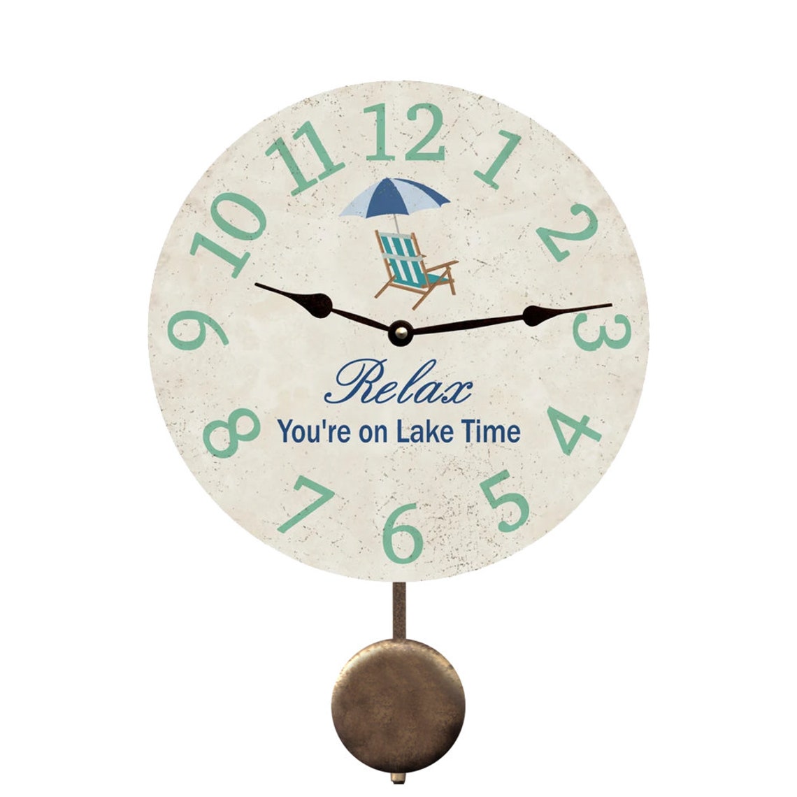Lake Clock- Relax You're on Lake Time Clock- Lake Chair Clock - Etsy