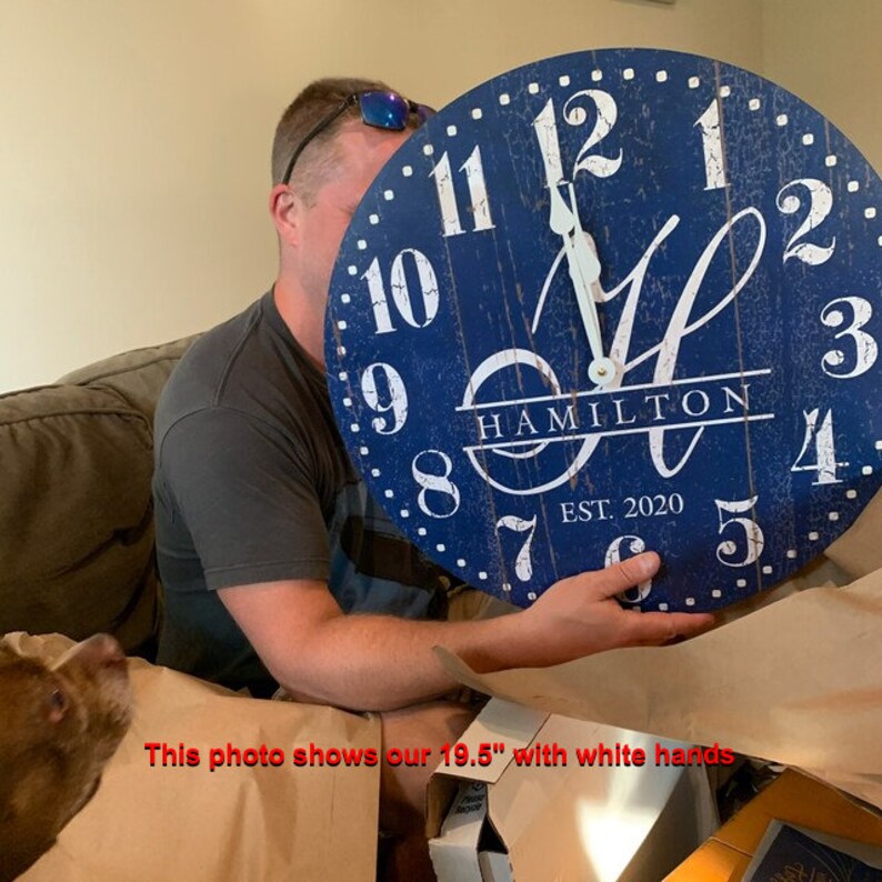 Personalized Blue Monogram Clock Monogram Clock | Etsy