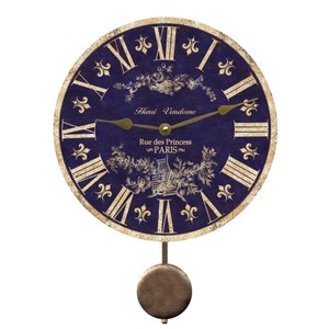 Blue Toile Pendulum Clock - Etsy