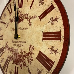 Red French Toile Clock - Etsy