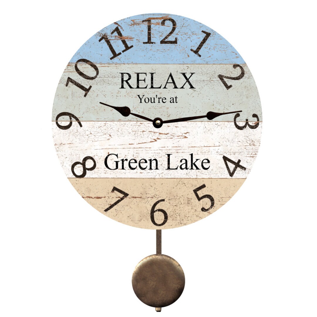 Personalized Relax Lake Clock- Pendulum Clock - Etsy
