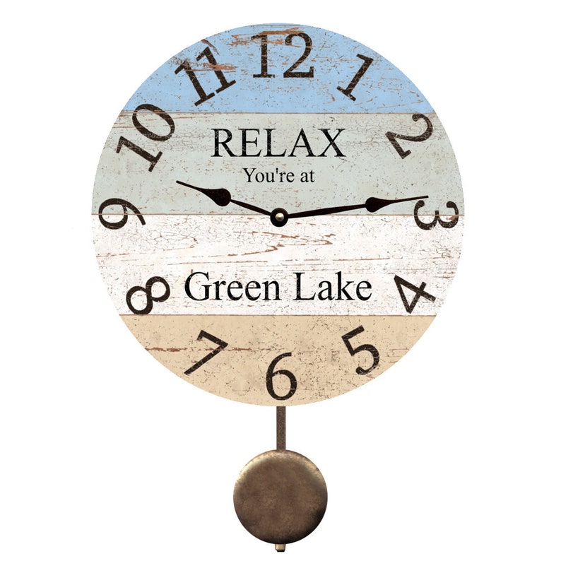 Personalized Relax Lake Clock Pendulum Clock - Etsy