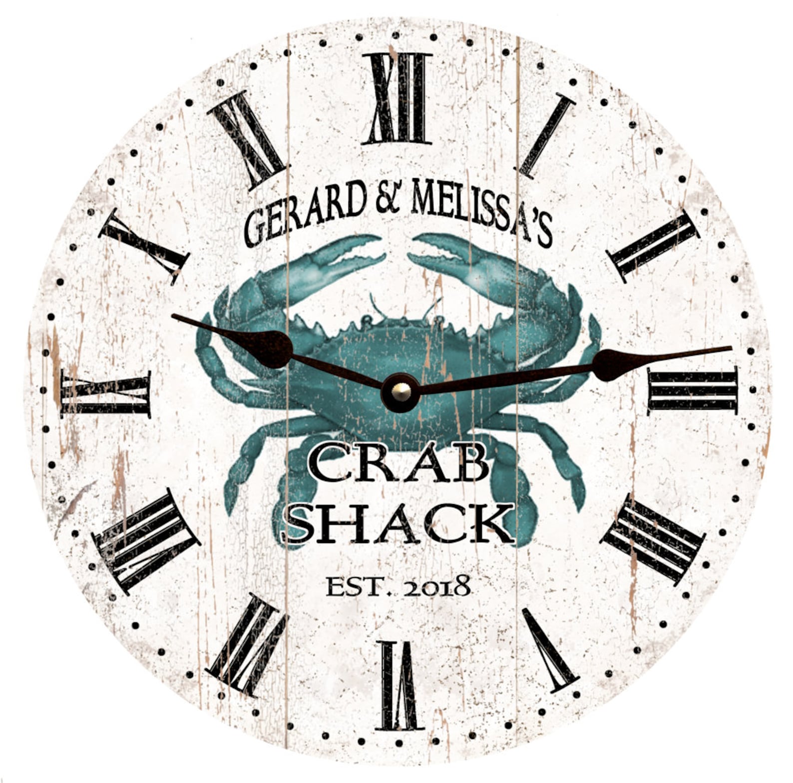 Blue Crab Clock Personalized Blue Crab Clock - Etsy