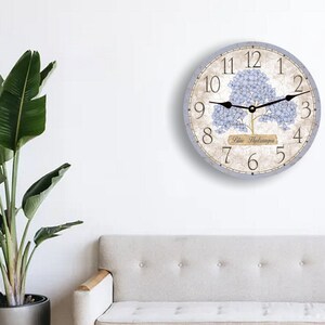 Blue Hydrangea Flower Clock - Etsy