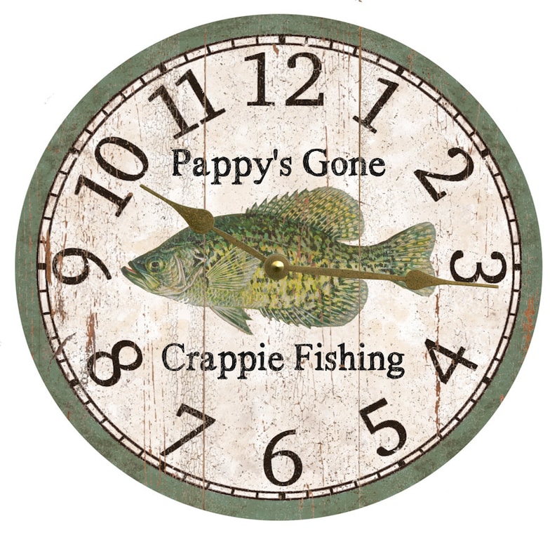 Personalized Gone Crappie Fishing Clock - Etsy