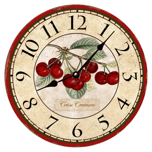 Cherry Clock Cherry Wall Clock | Etsy