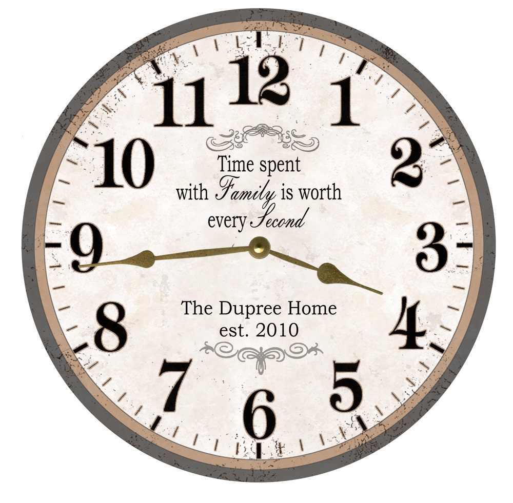 Personalized Family Name Clock- Time Spent With Family is Worth Every ...
