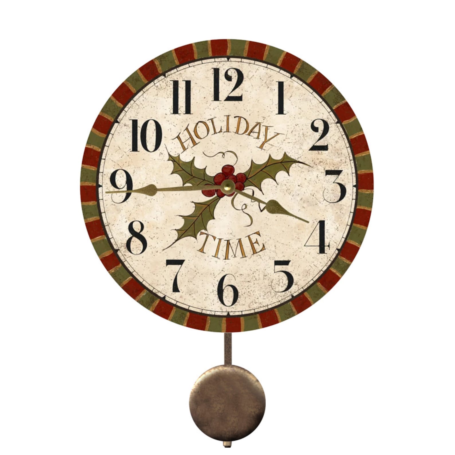 Holiday Wall Clock-christmas Clock- Mistletoe Clock - Etsy