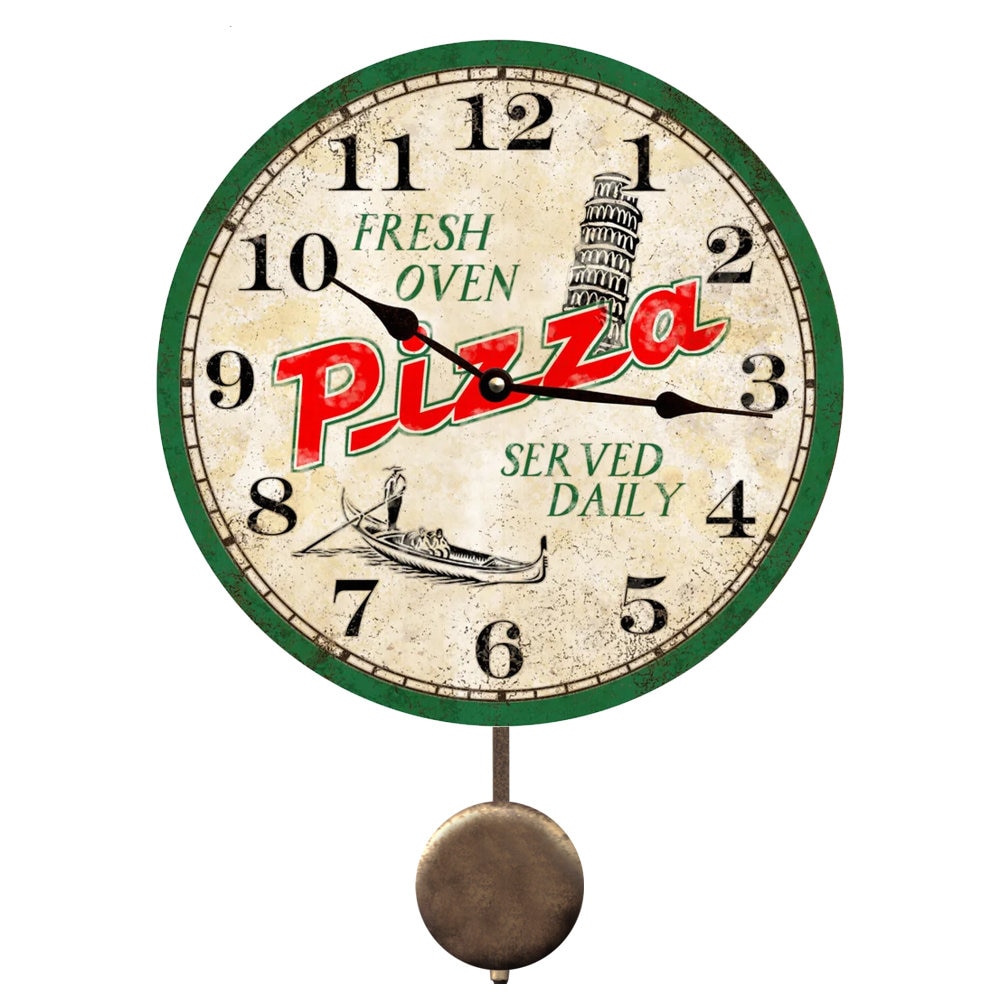 Pizza Clock Pizza Shop Clock - Etsy