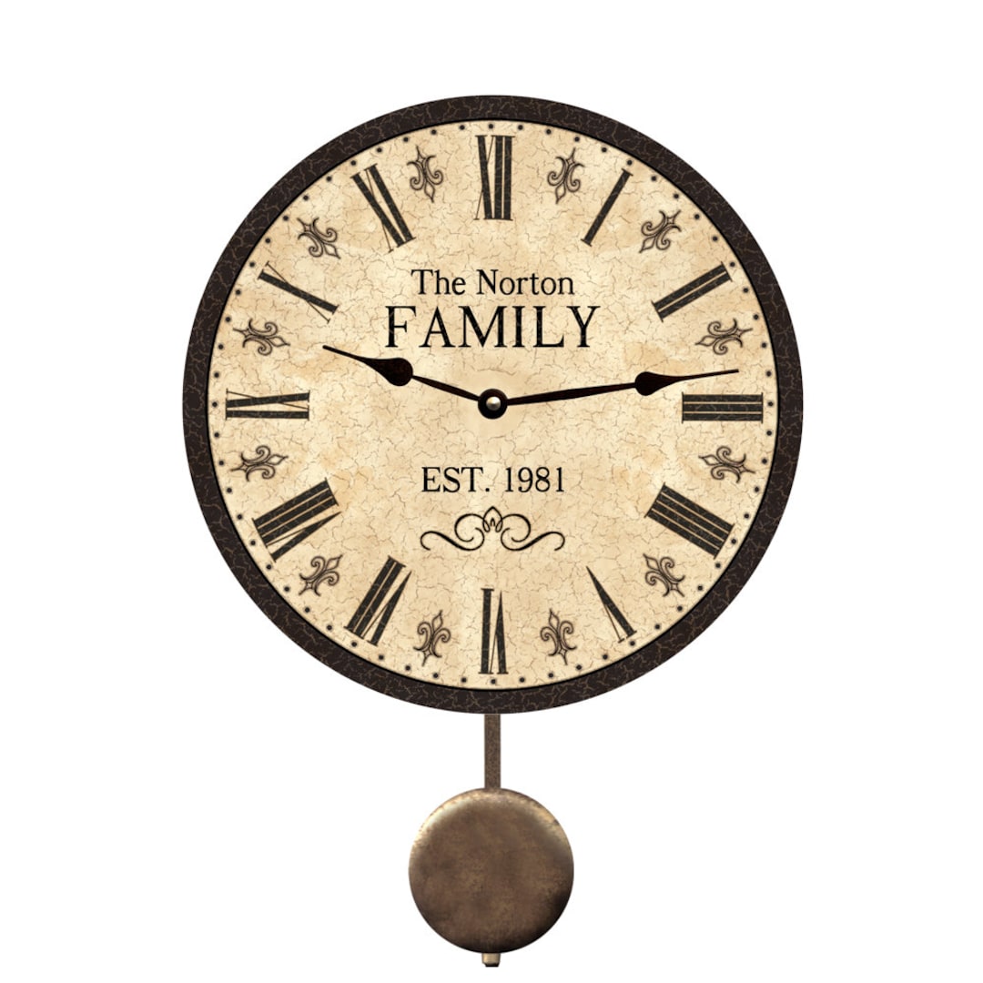 Personalized Family Clock- Pendulum Clock - Etsy