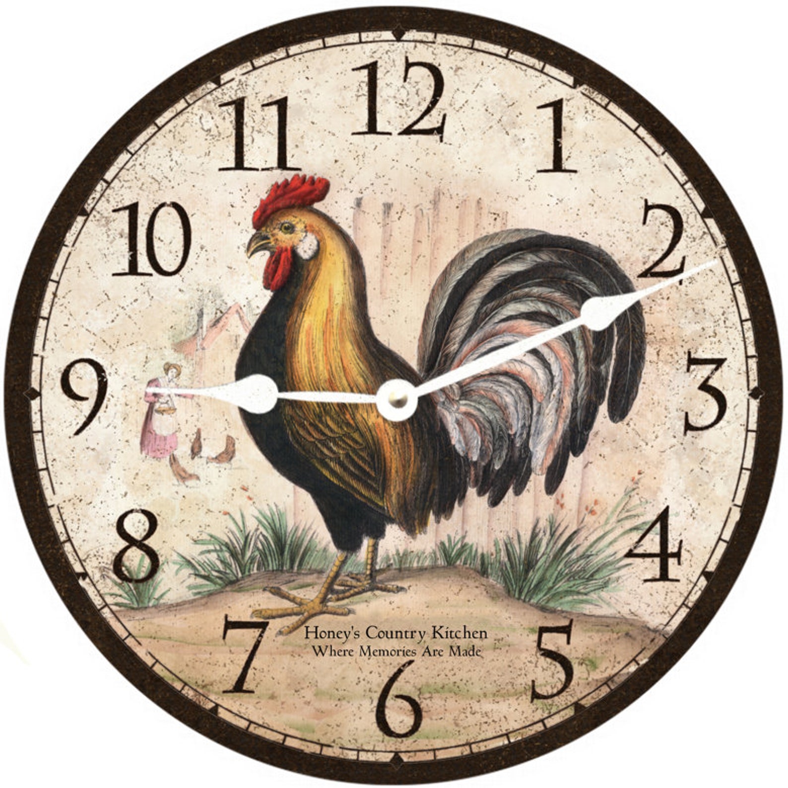 Personalized Rustic Rooster Clock- Personalized Rooster Clock - Etsy