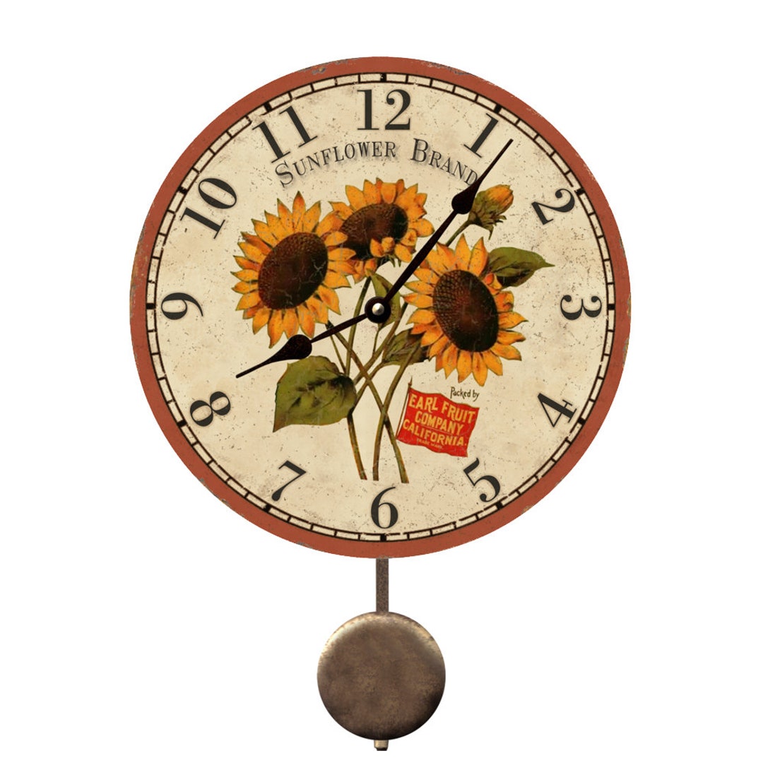 Sunflower Clock - Handcrafted Farmhouse Wall Art With Movement - Etsy