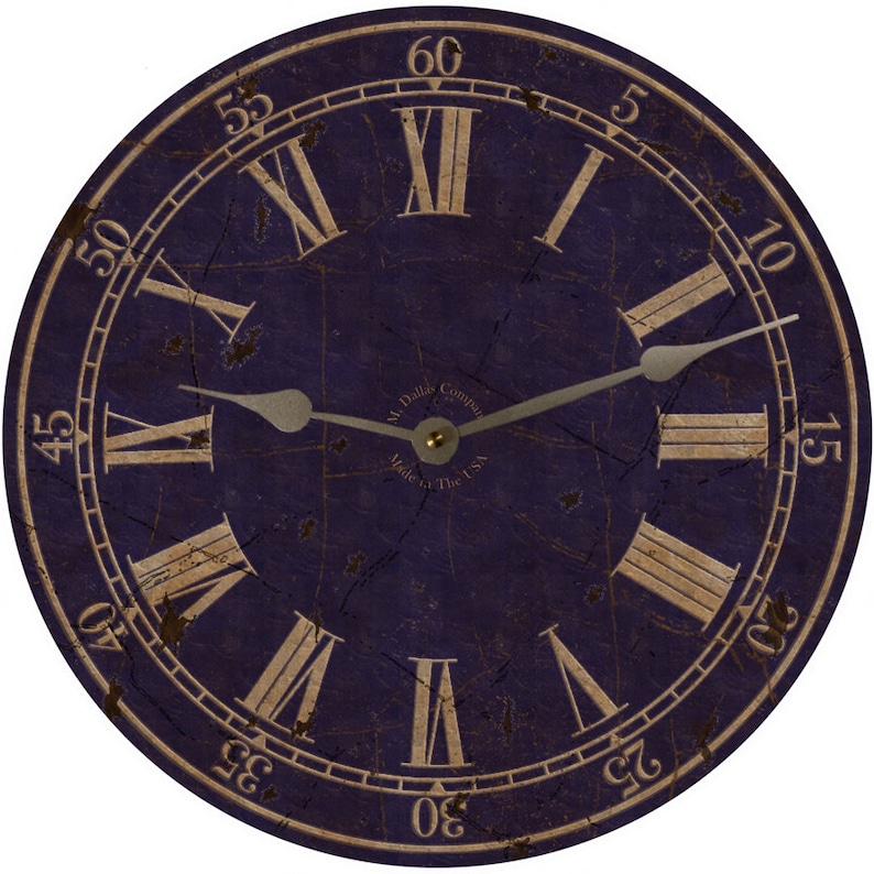 Blue Wall Clock - Etsy