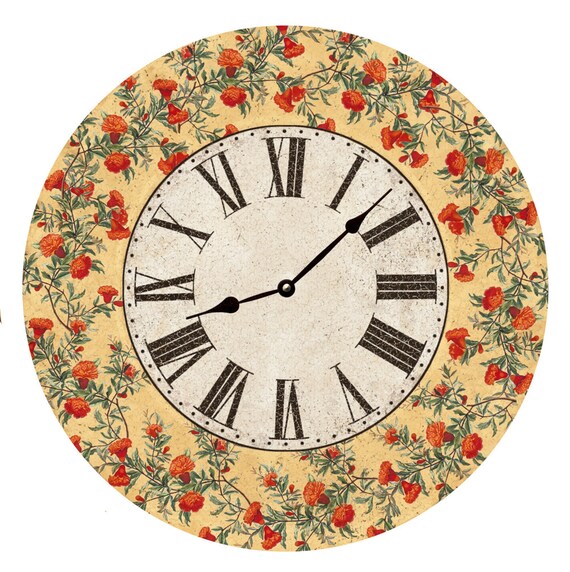 Floral Clock Floral Vines Clock - Etsy