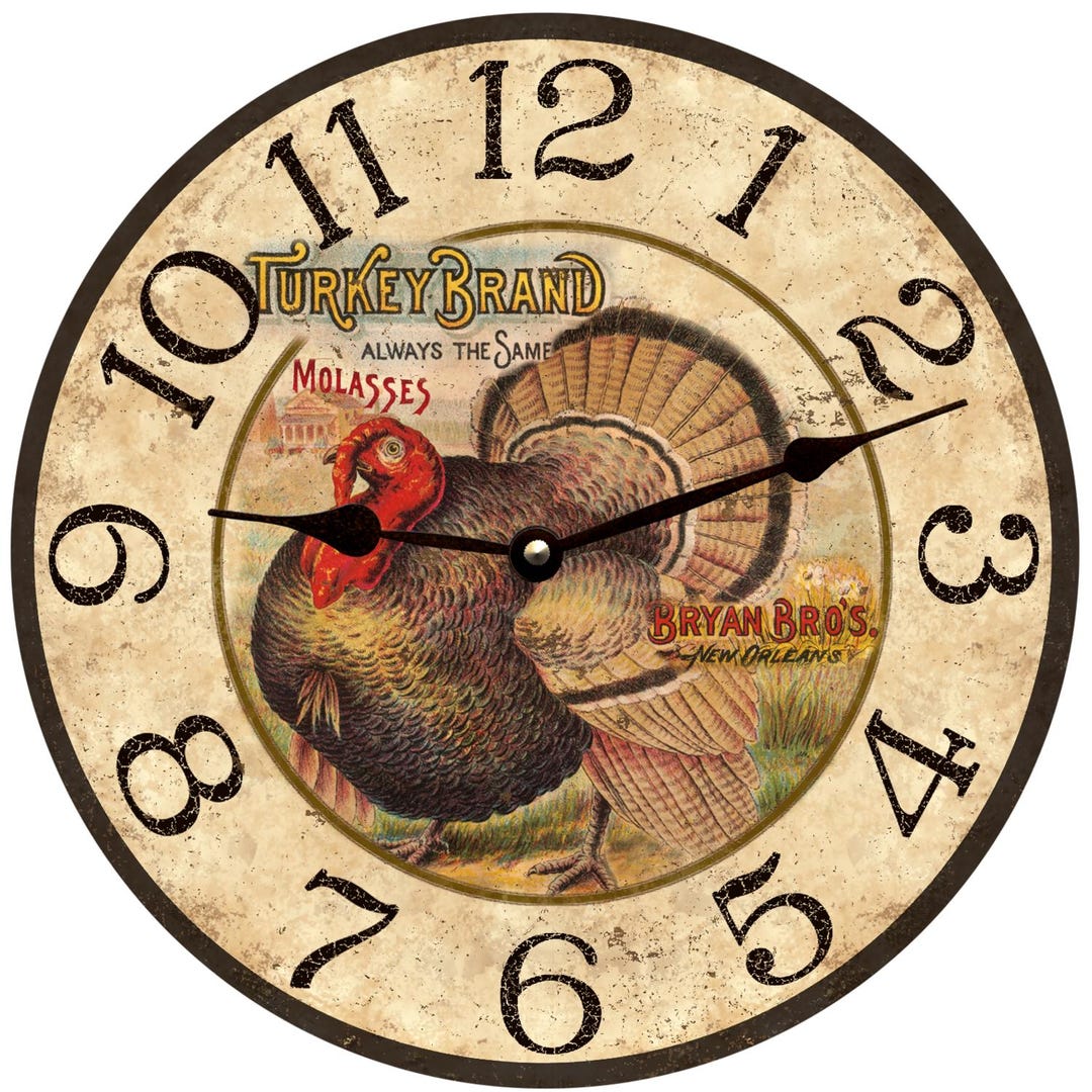 Rustic Turkey Wall Clock – Fall Harvest and Thanksgiving Decor - Etsy