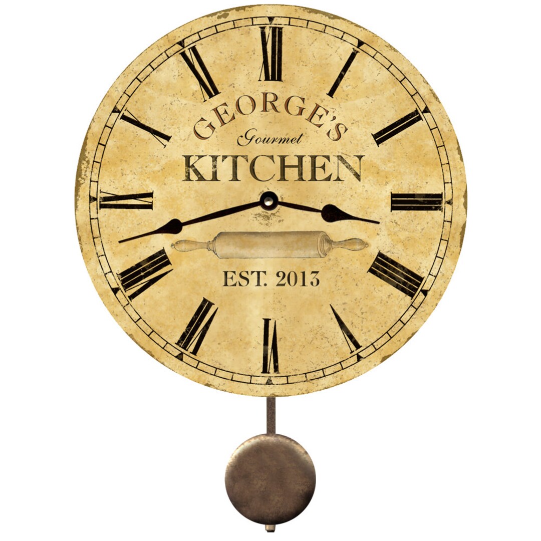 Personalized Kitchen Clock- Pendulum Clock - Etsy