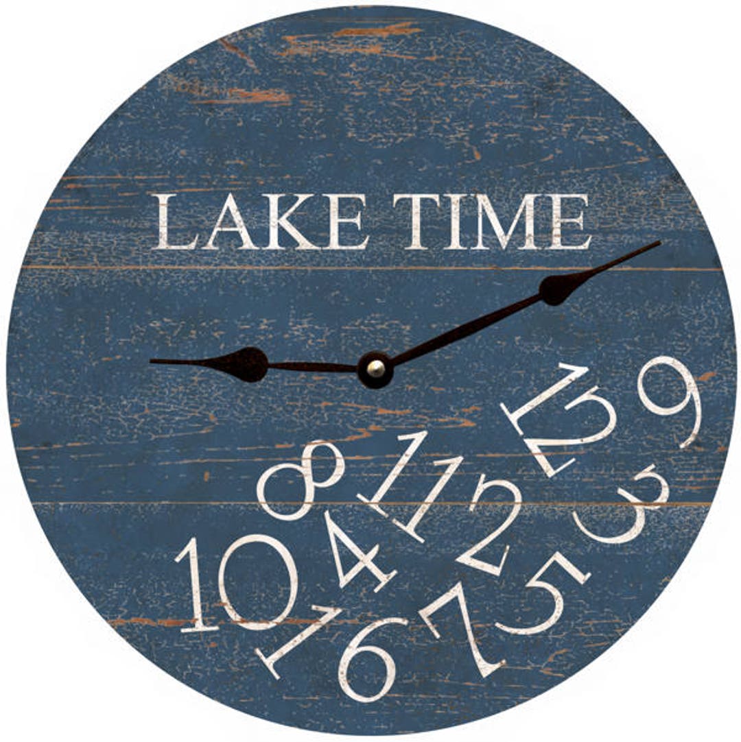 Lake Time Whatever Clock Lake Time Clock Navy Blue Clock - Etsy