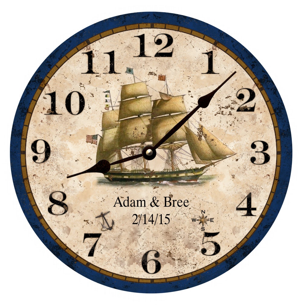 Nautical Clock Personalized Nautical Clock Ship Clock | Etsy