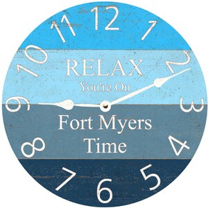 Blue Gradient Clock- Beach Blue Clock- Relax Beach Time Clock - Etsy
