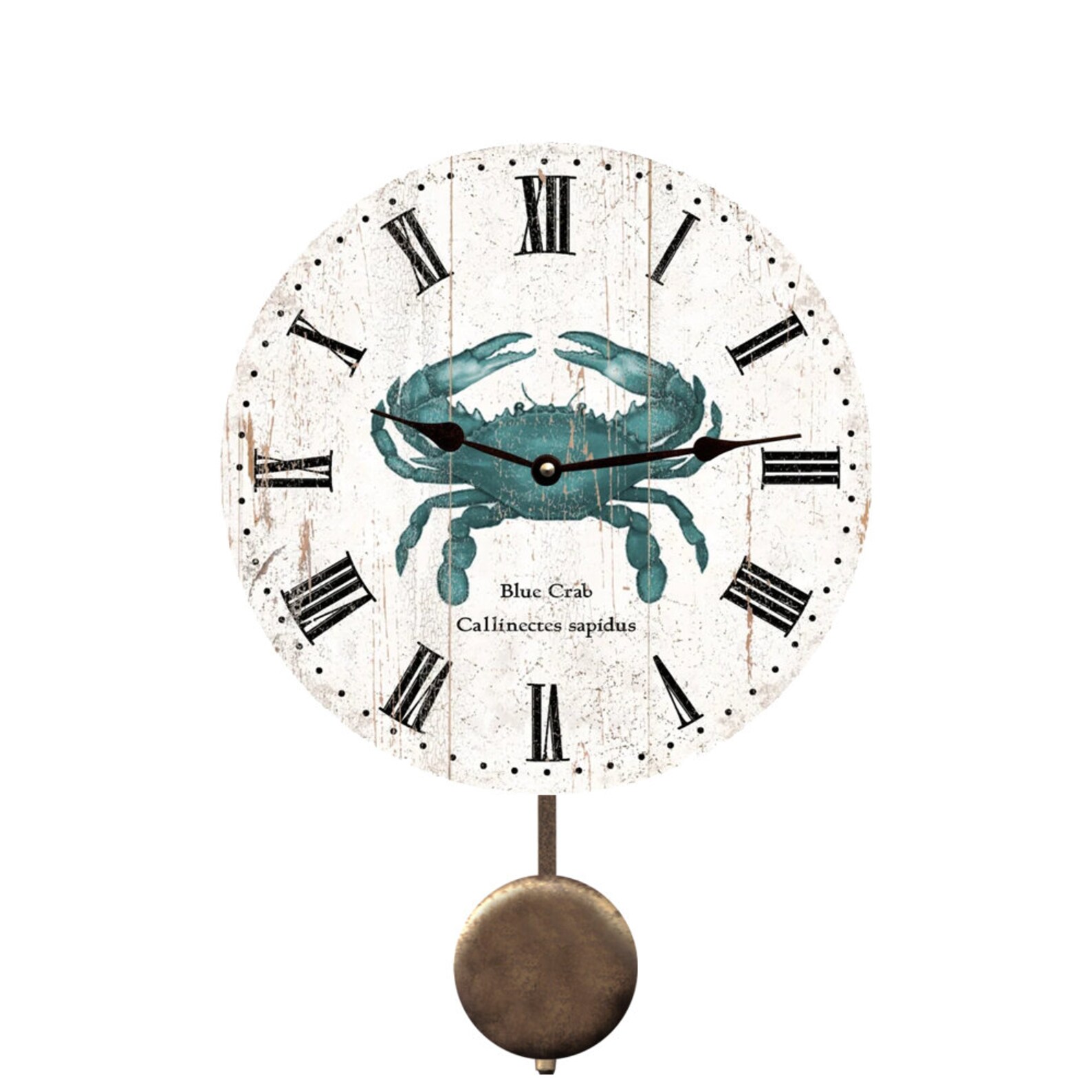 Blue Crab Wall Clock- Rustic Crab Clock - Etsy