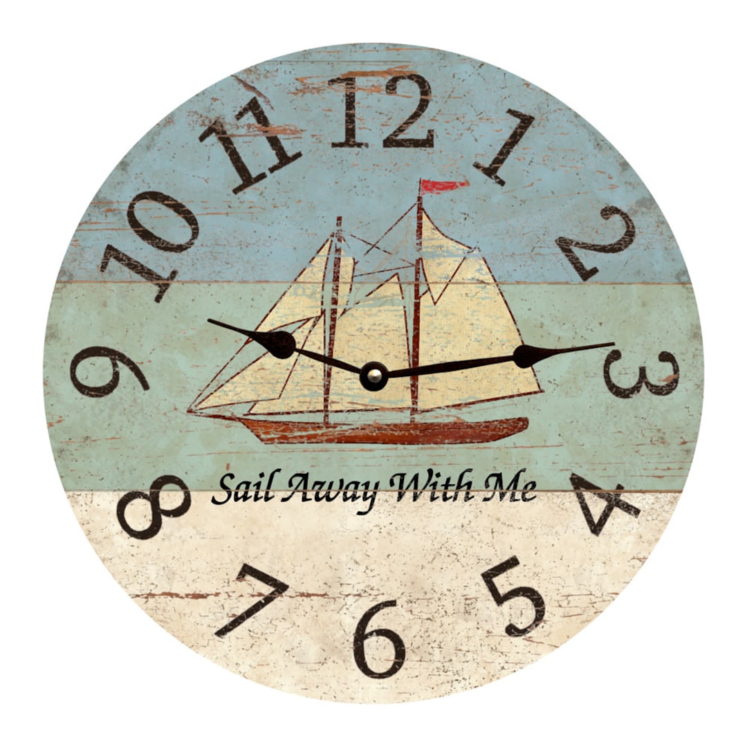 Nautical Ship Wall Clock – Rustic Beach Theme Decor for Your Home ...