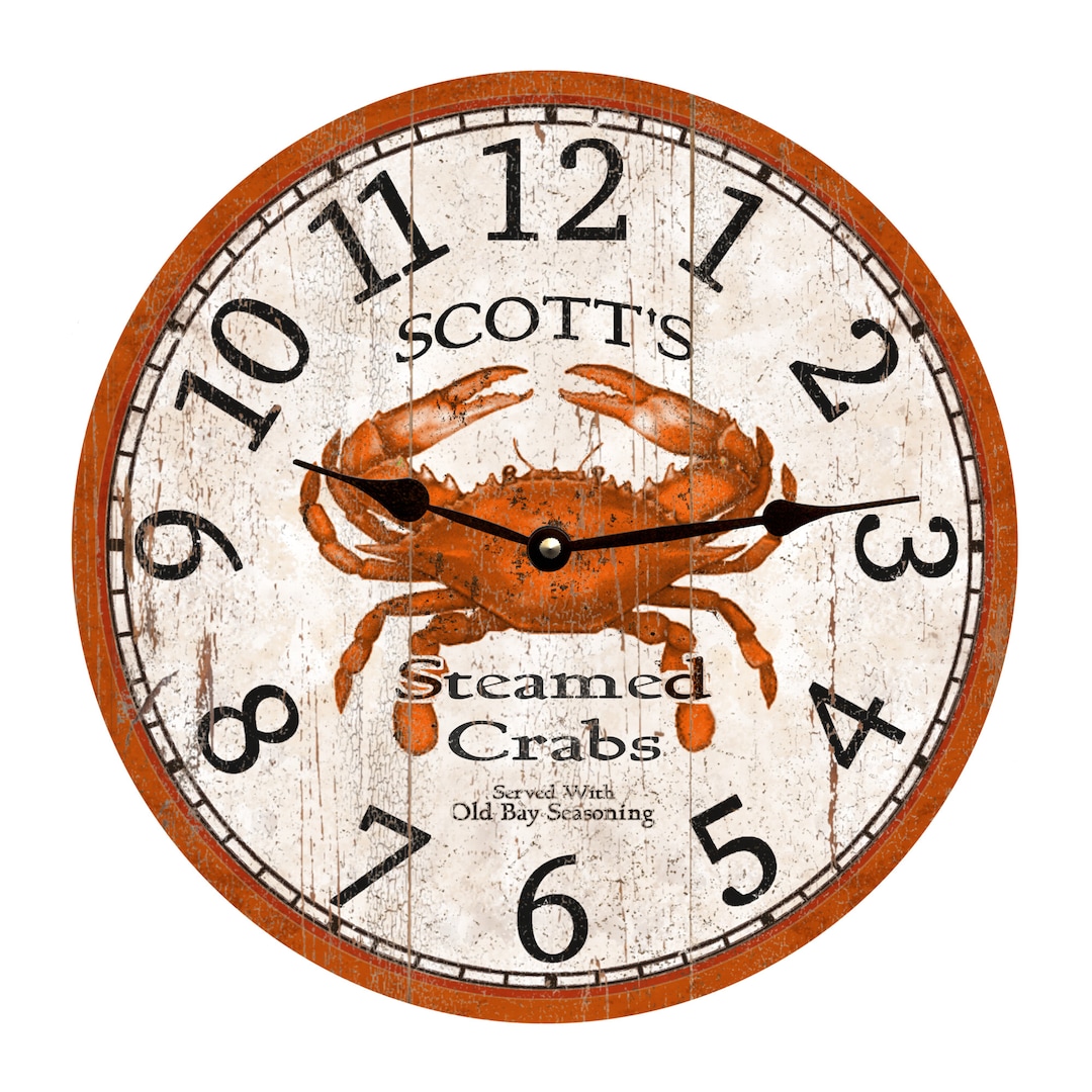 Crab Clock- Personalized Crab Clock - Etsy